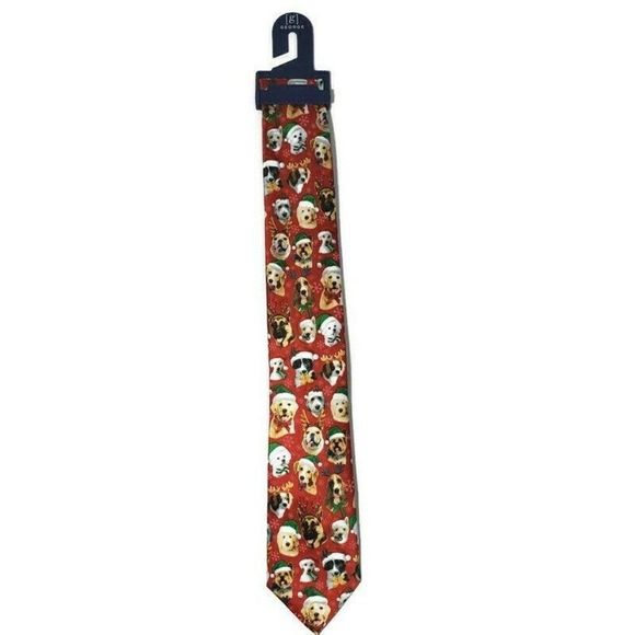 George | Accessories | George Christmas Tie Holiday Dogs Mens Necktie ...